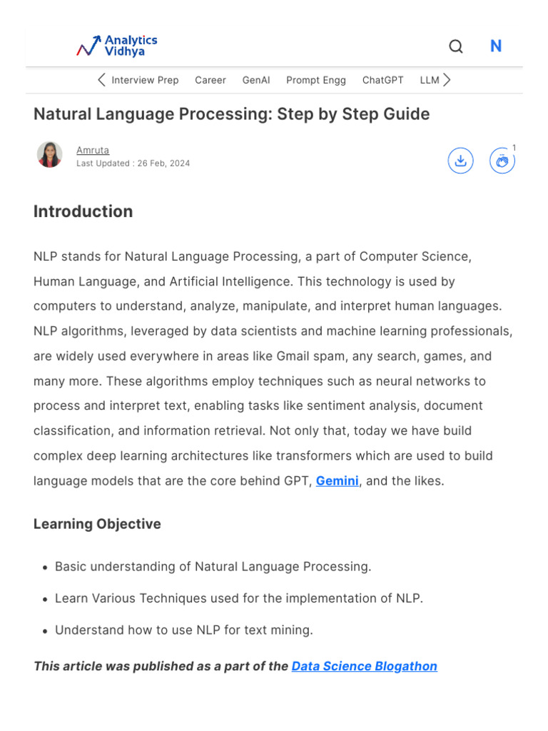 Natural Language Processing_ Step by Step Guide _ NLP | PDF | Parsing | Artificial Intelligence