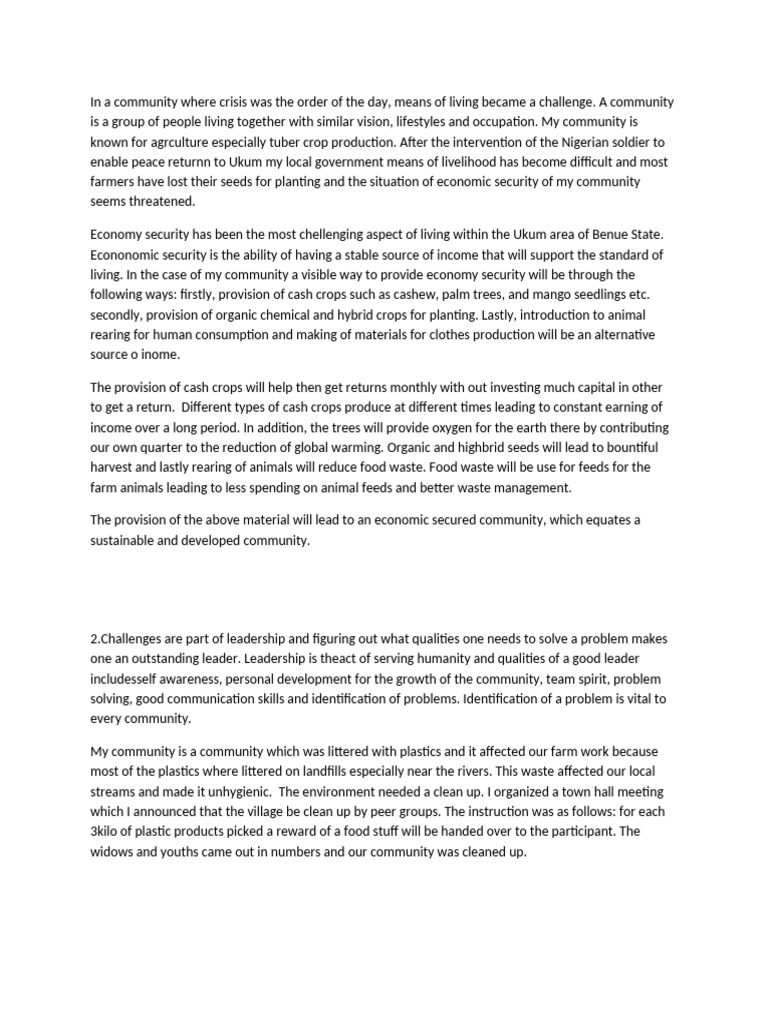 Identify An Issue in Your Community That Concerns You | PDF ...