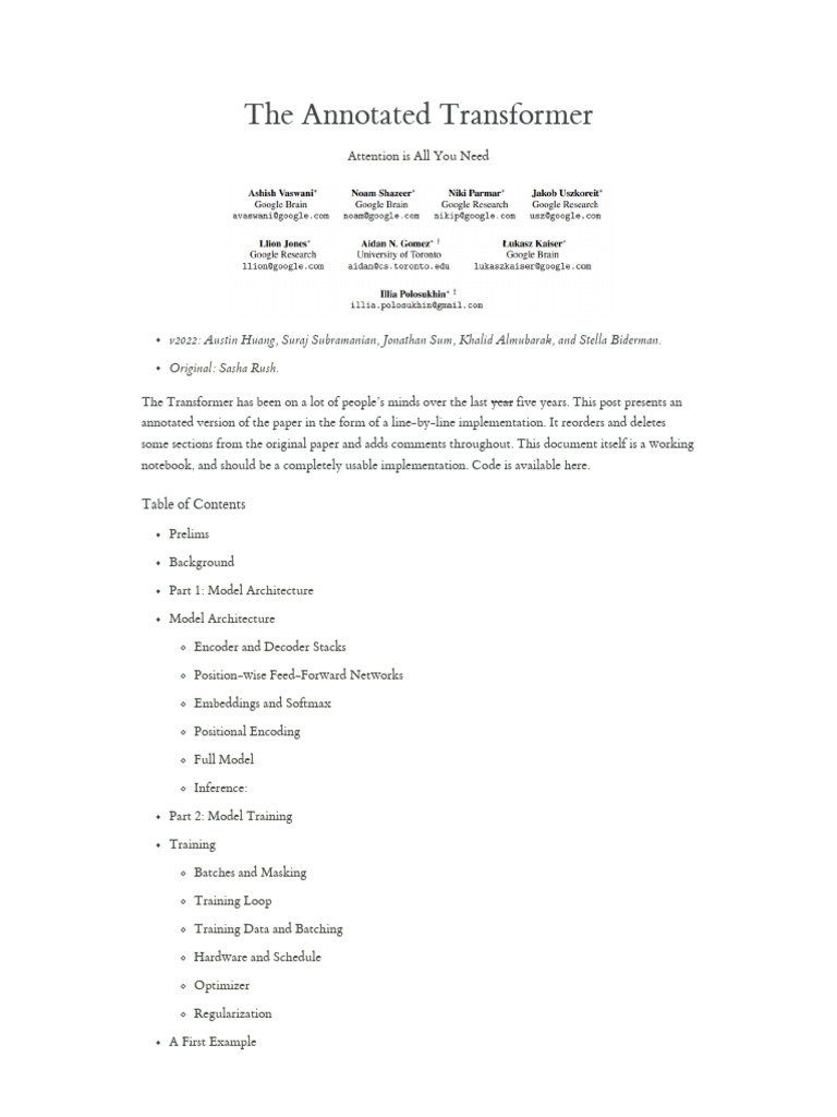 The Annotated Transformer | PDF | Applied Mathematics