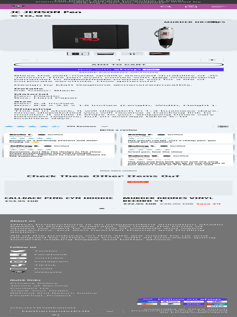 JC JENSON Pen - Glitch Productions Store | PDF