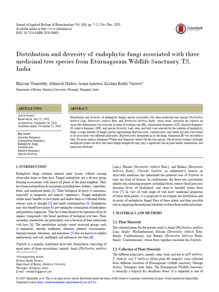Distribution and Diversity of Endophytic Fungi Associated With Three Medicinal Tree Species From ...