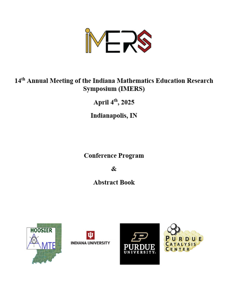 IMERS 2025 Conference Program & Abstracts | PDF | Teachers | Mathematics