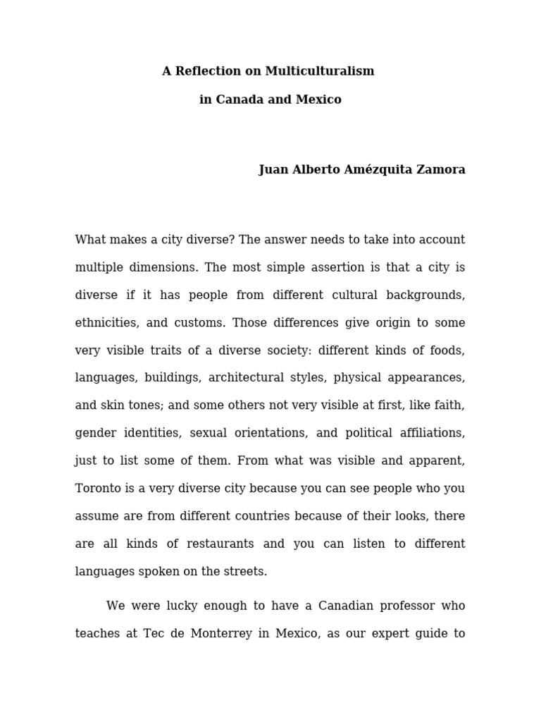 A Reflection On Multiculturalism-1 | PDF | Mexicans | Mexico