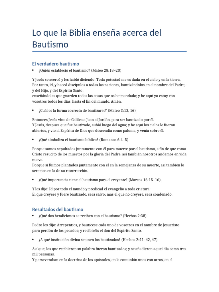 Bautismo Biblico | PDF | Cristo (título) | Bautismo