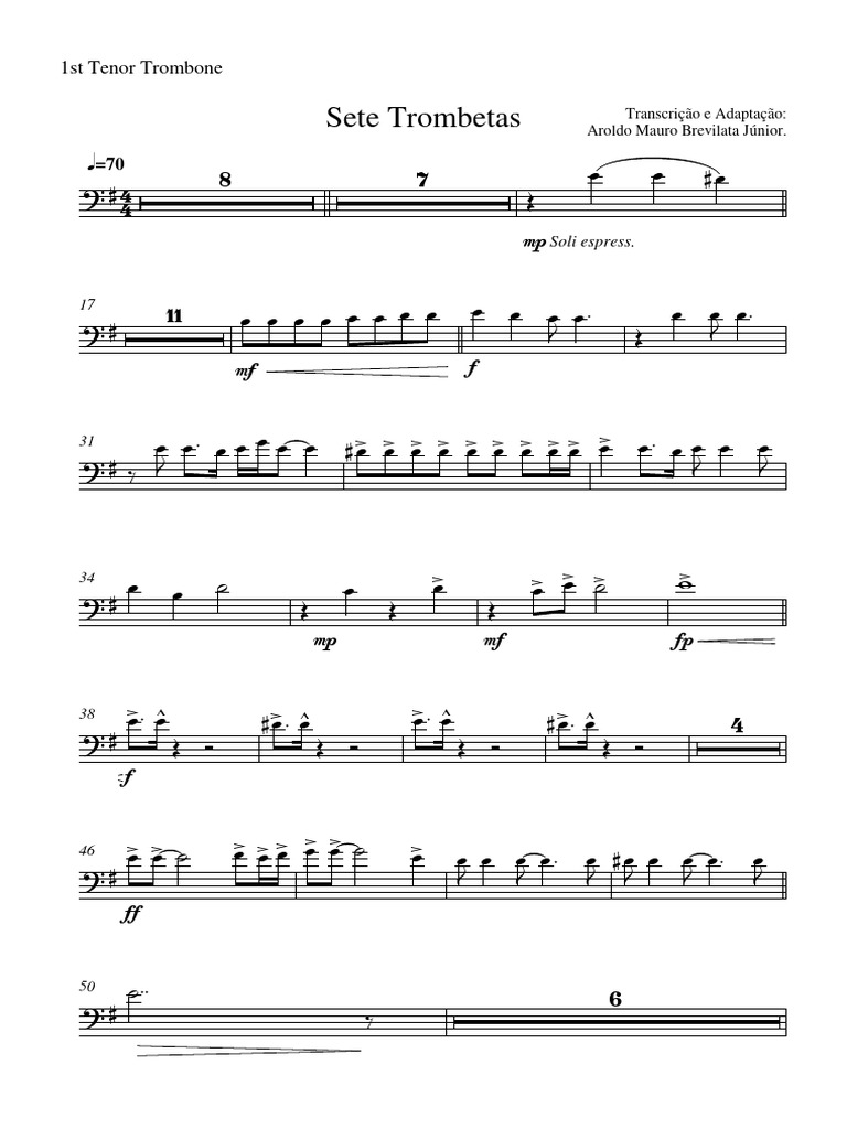 Sete Trombetas 1st Tenor Trombone | PDF