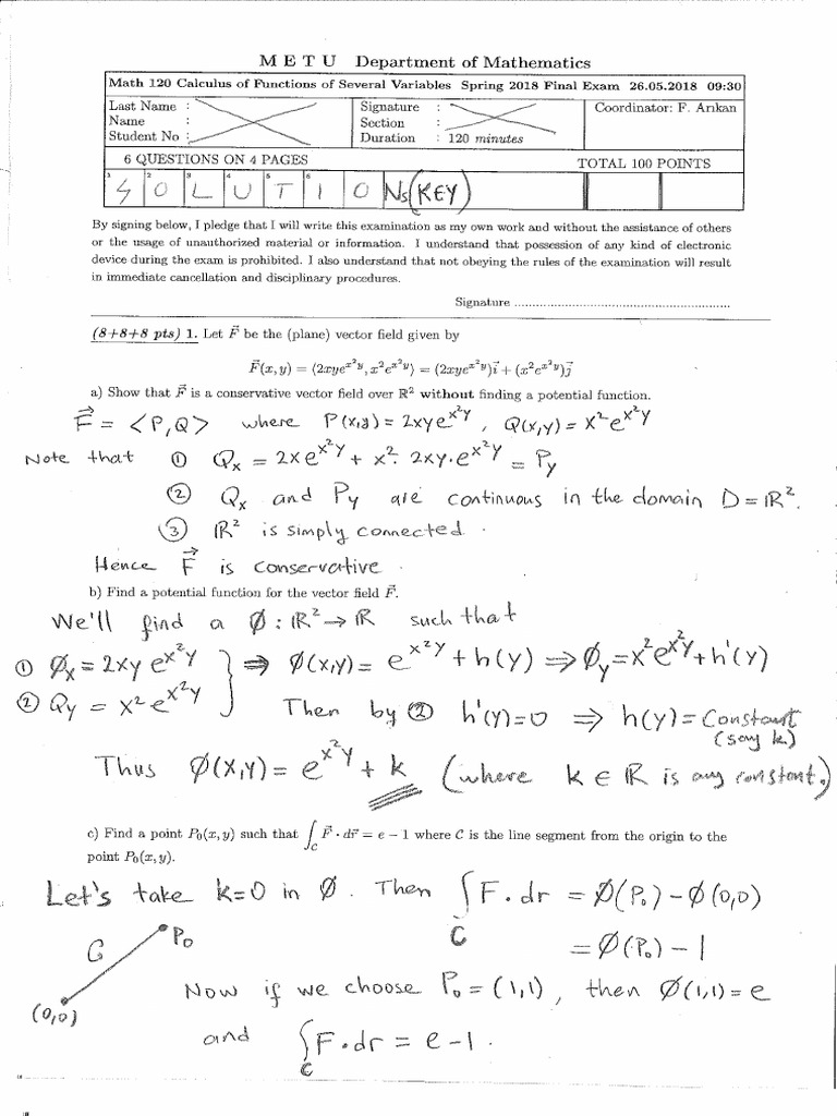 MATH 120 2017-2 Final Soln - 2 | PDF