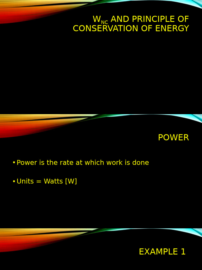 WNC and Principle of Conservation of Energy | PDF