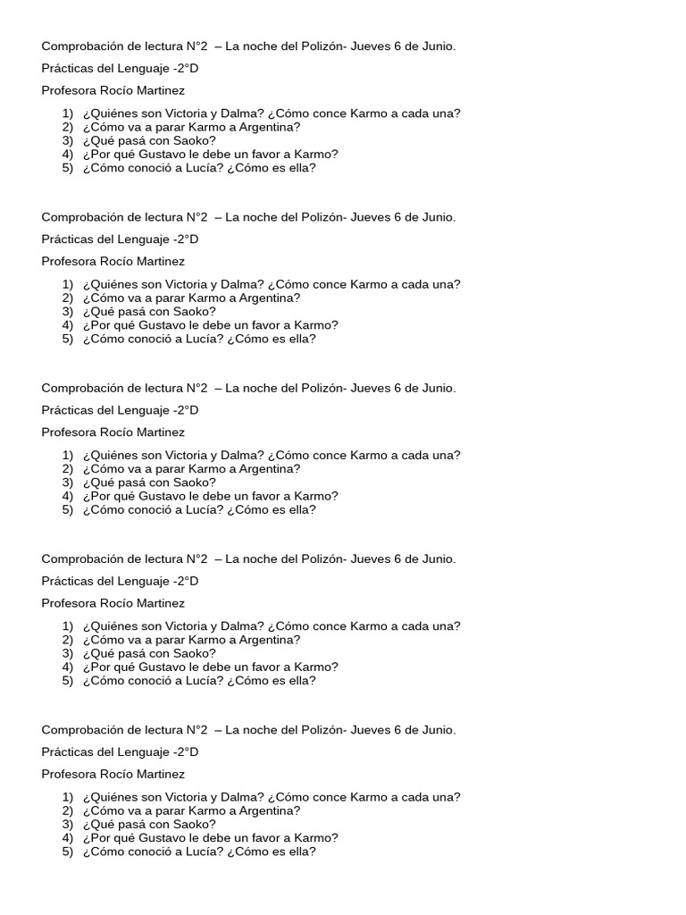 Comprobación de Lectura N2 | PDF
