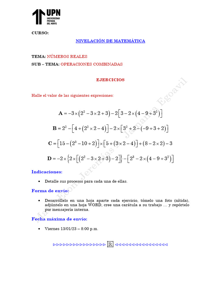 NÚMEROS REALES (EJERCICIOS) | PDF