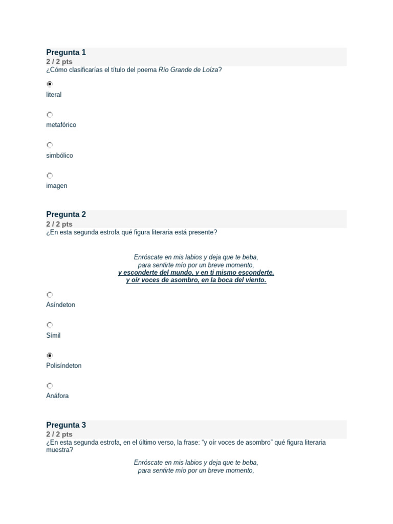 Pregunta 1 - PRUEBA CORTA - SPAN 1020 | PDF
