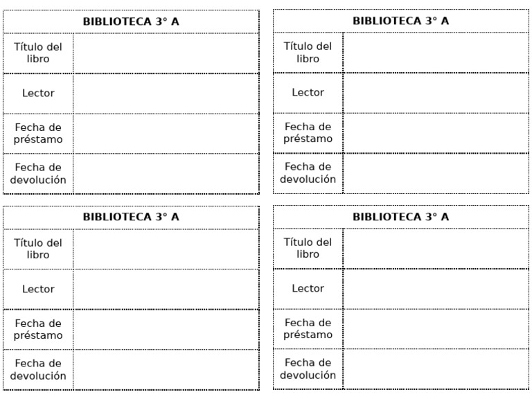 Ficha de Préstamo de Libros | PDF
