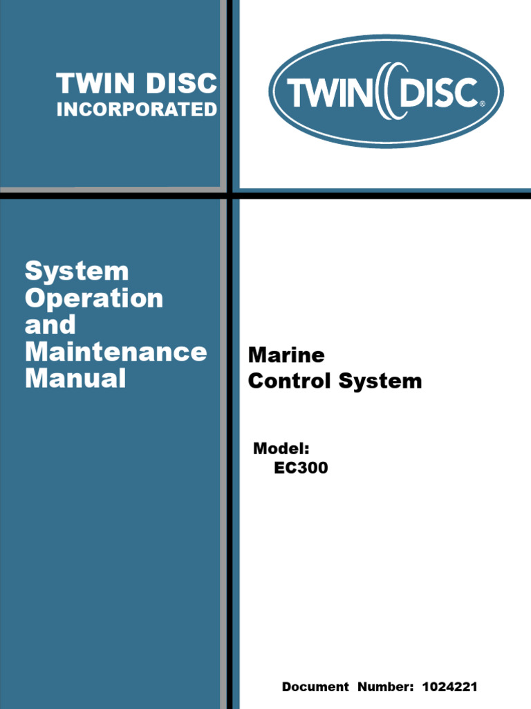 3 Engineering Twin Disc EC300 Control System Operations Manual March ...