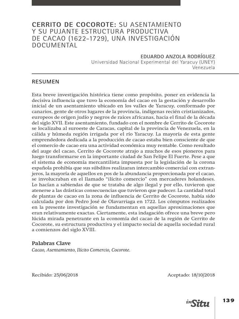 8 Cerrito de Cocorote Su Asentamiento-1-1 | PDF | Venezuela | Agricultura