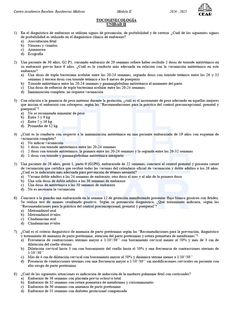 Ginecología 2 Mod 2 | PDF | Parto prematuro | Parto