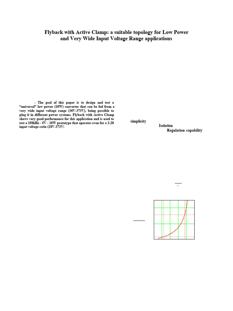 Flyback With Active Clamp - A Suitable Topology For Low Power and Very ...