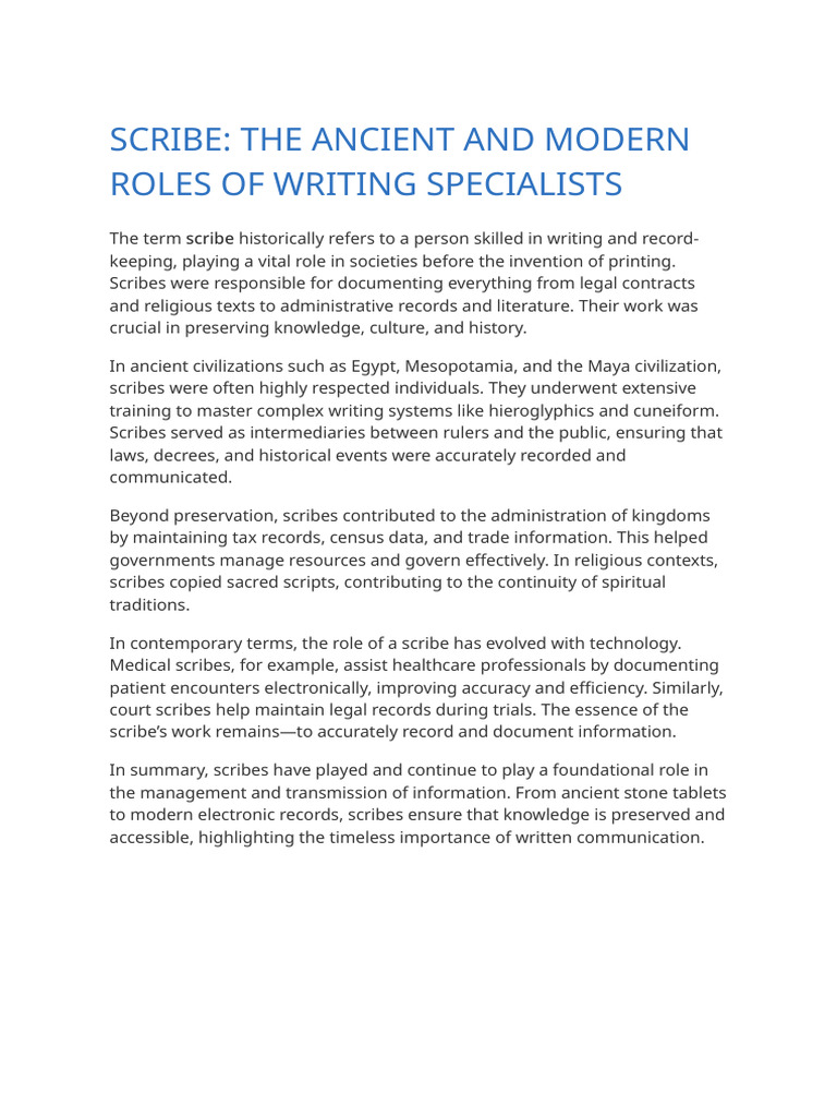 Scribe Research Paper | PDF