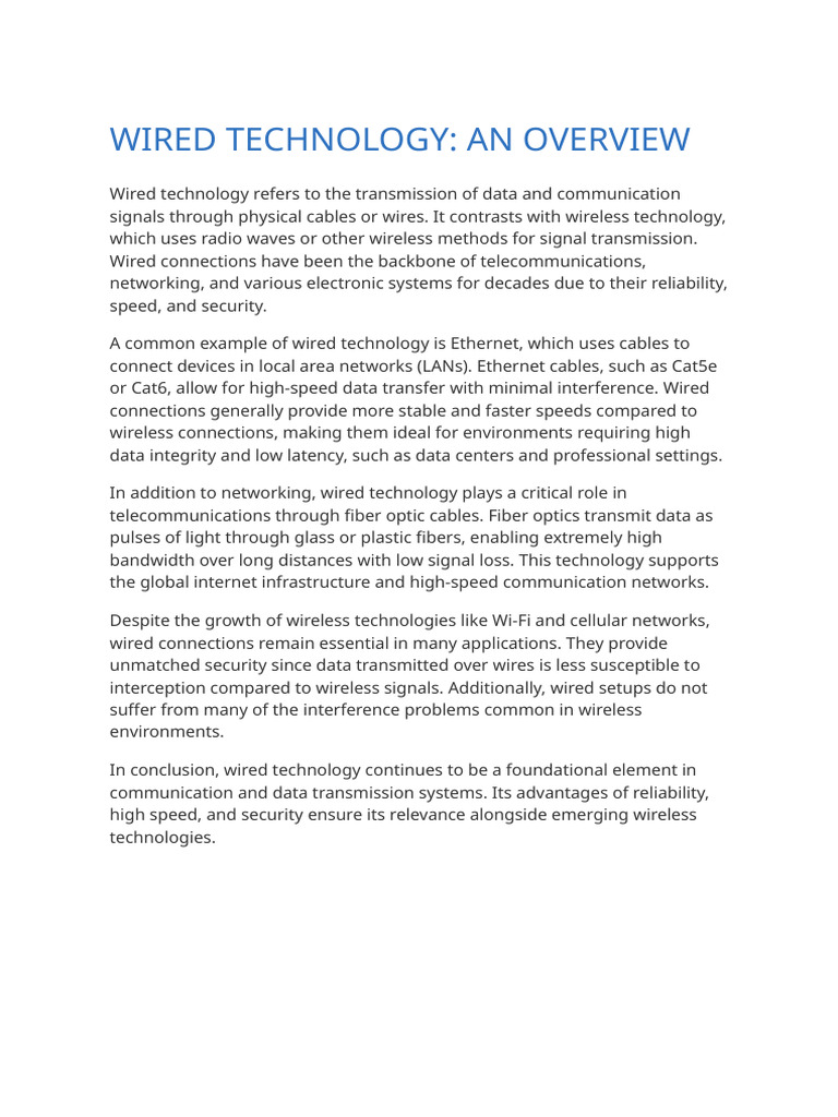 Wired - A Brief Overview | PDF