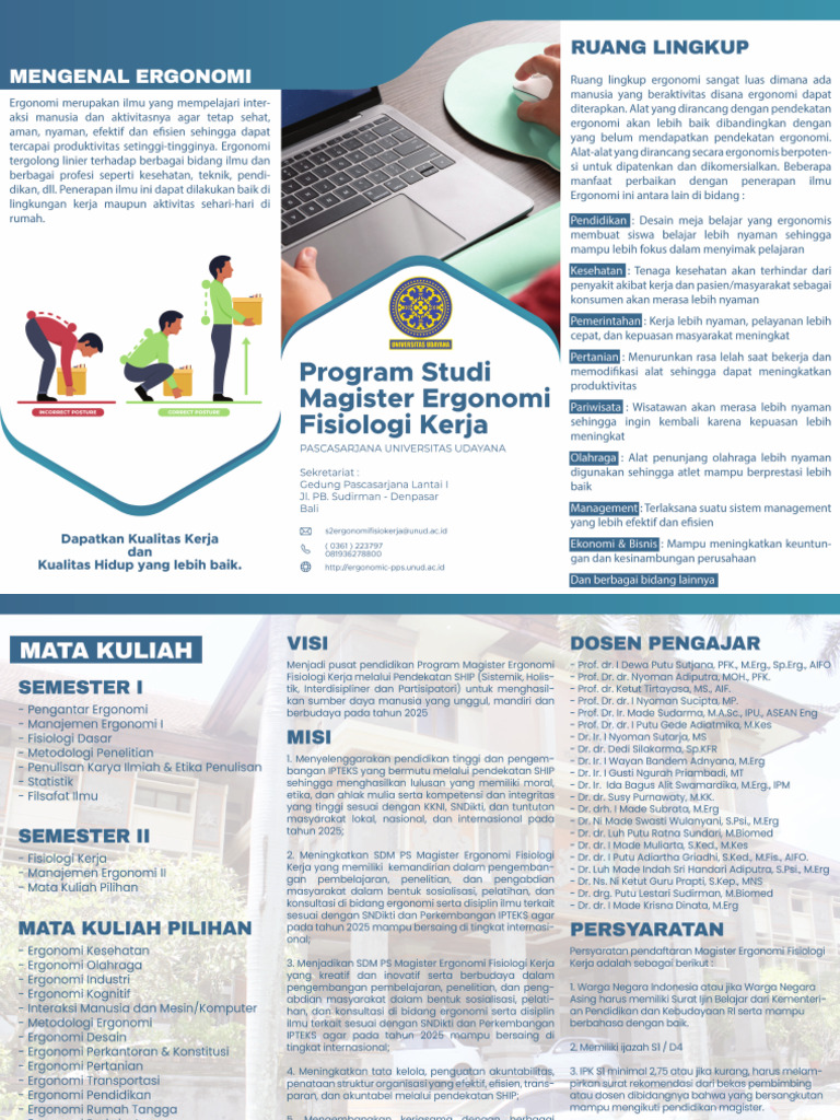 Brosur Ergonomi Fisiologi Kerja | PDF