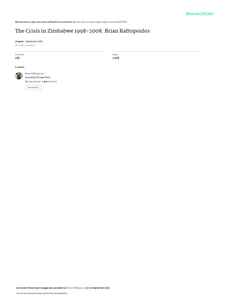 Raf To Poulos Chapter in Bec Ming Zimbabwe | PDF