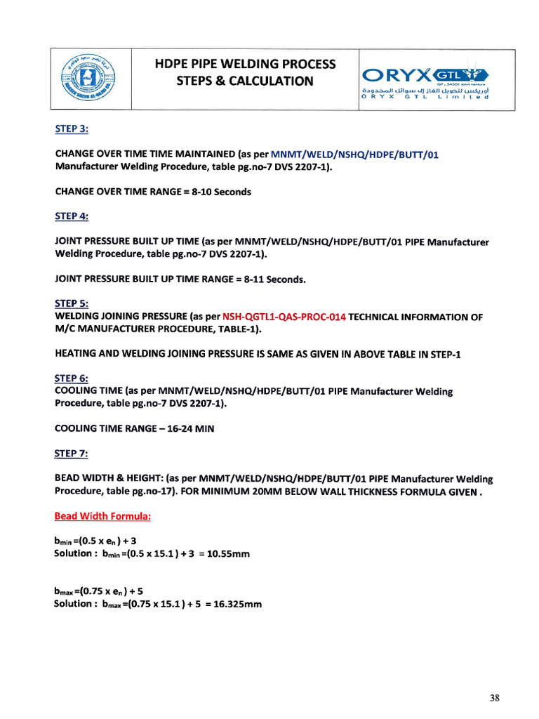 Butt Fusion Welding Procedure & Qualification of Hdpe Pipe 38 | PDF