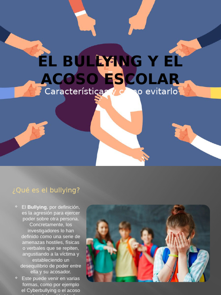 El Bullying y El Acoso Escolar, PowerPoint en Español | PDF
