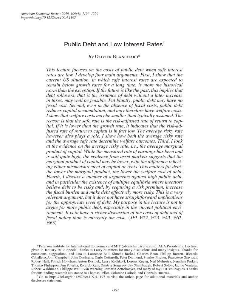 Public Debt Implications of Low Rates | PDF | Interest | Interest Rates