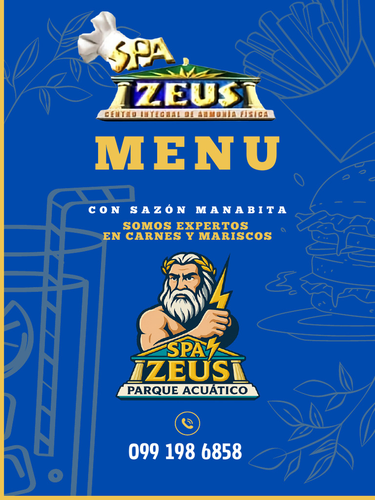 Menú Zeus: Carnes y Mariscos | PDF | Mariscos | Pancho