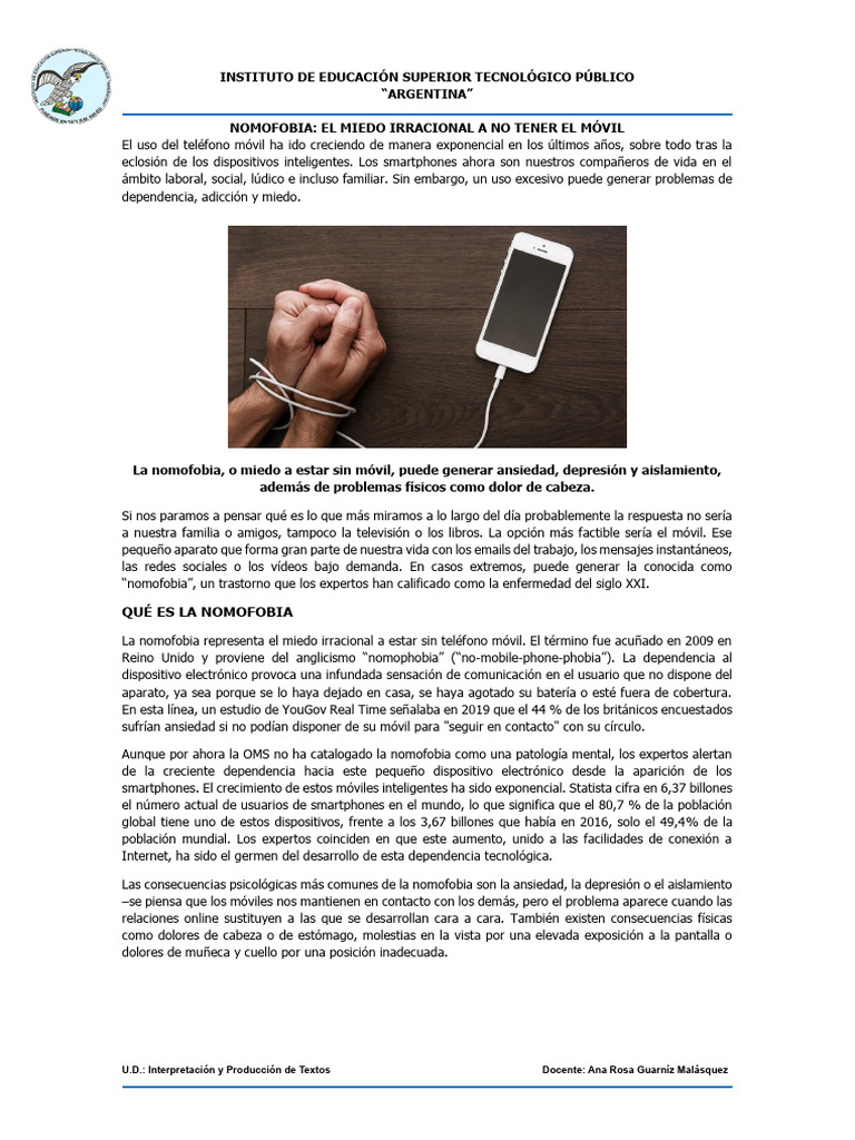 NOMOFOBIA | PDF | Nanotecnología | Nanomateriales
