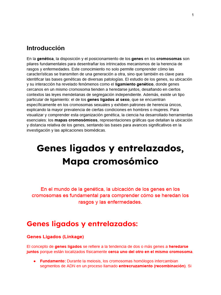 Genes ligados y entrelazados. MAPAS CROMOSOMICOS | PDF | Enlace Genético | Gene