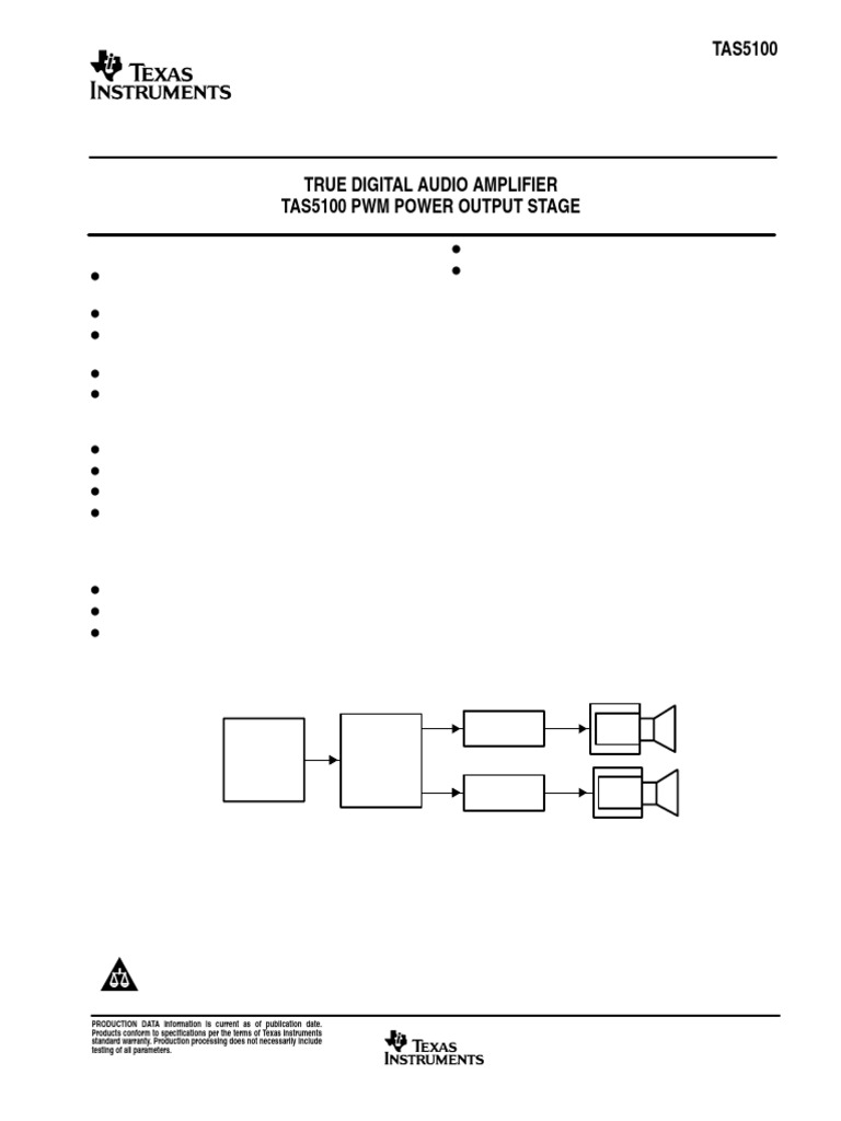 Tas5100 Digital Audio Amplifier | PDF | Power Supply | Electronic Circuits
