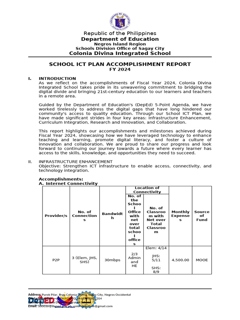 Cdis Ict Accomplishment Report 2024 | PDF | Information And ...