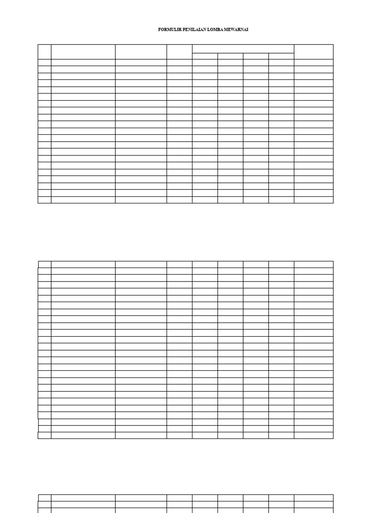 Form Penilaian Mewarnai | PDF