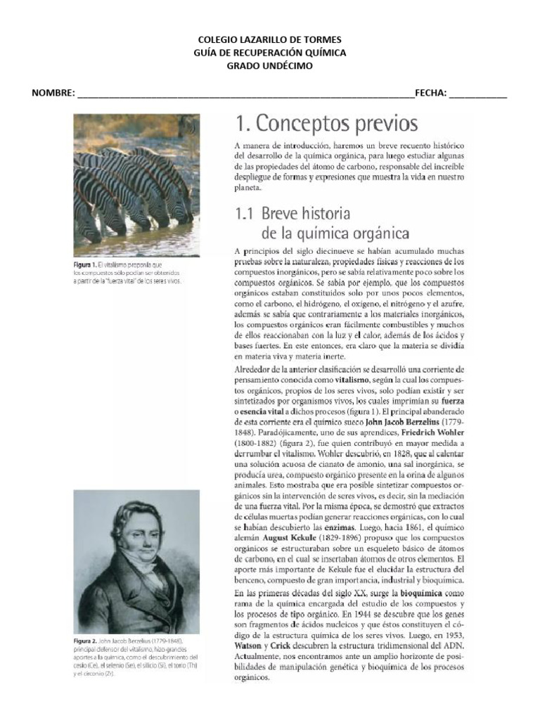 Guía de Recuperación Química 11 | PDF