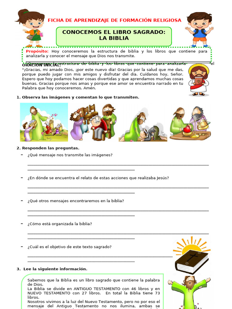 Ficha-Reli-Conocemos El Libro Sagrado | PDF | Biblia | Jesús