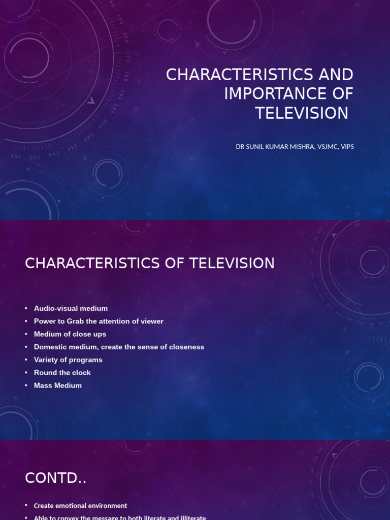 Characteristics and Importance of Television | PDF