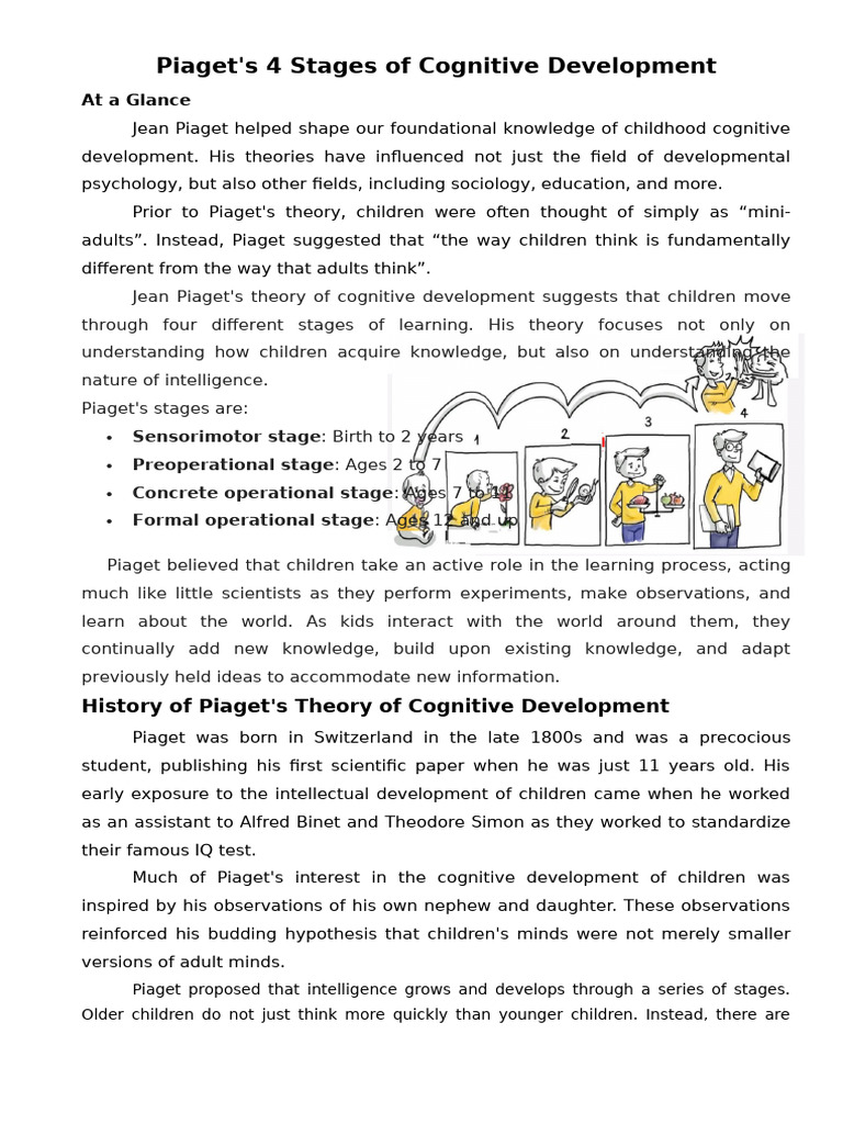 Cognitive Development - Piaget | PDF | Schema (Psychology) | Cognitive ...