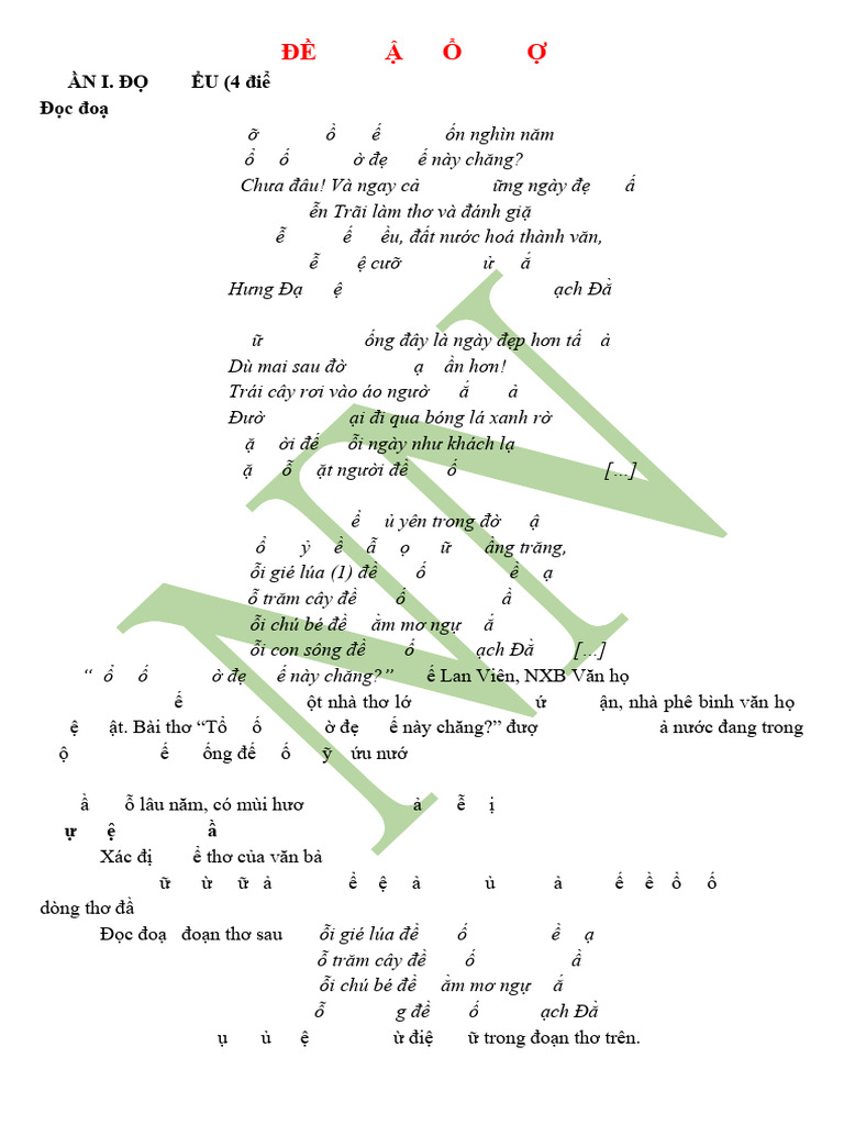 To Quoc Bao Gio Dep The Nay Chang - Che Lan Vien | PDF