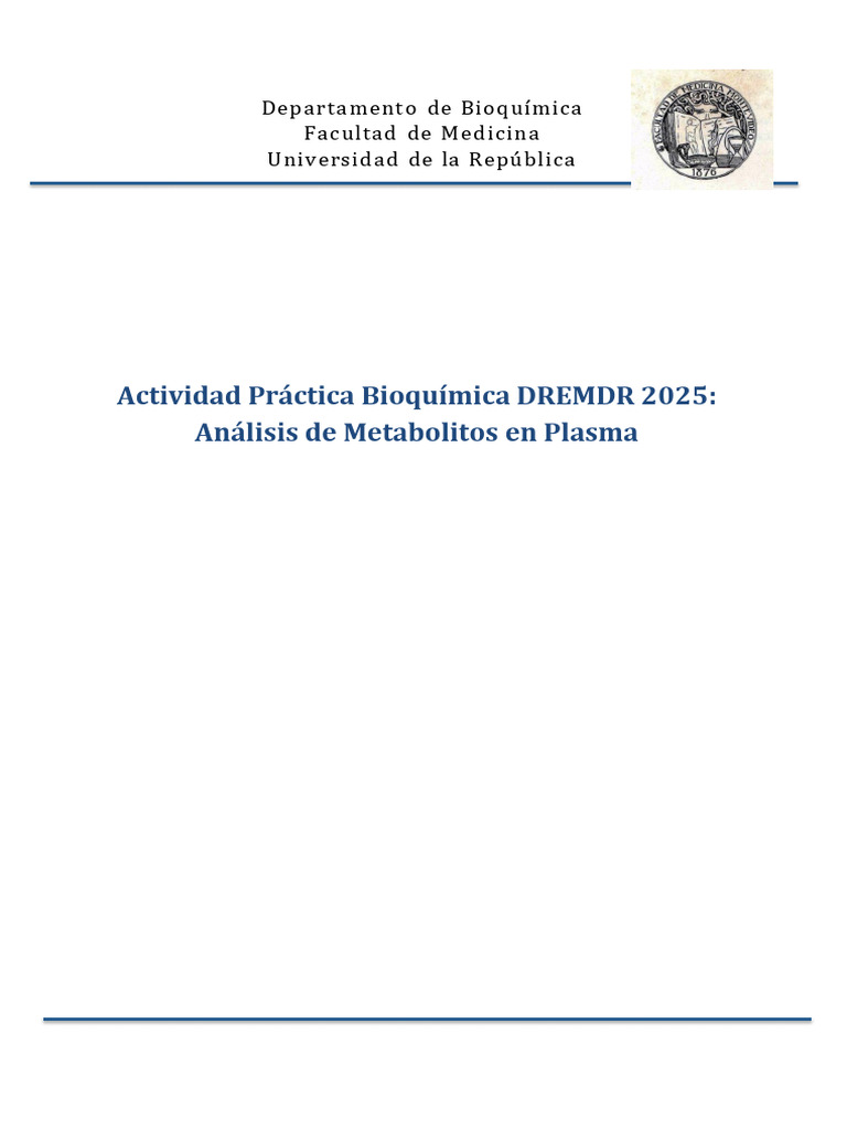 Práctico de Bioquímica-Protocolo 2025 | PDF | Transaminasa