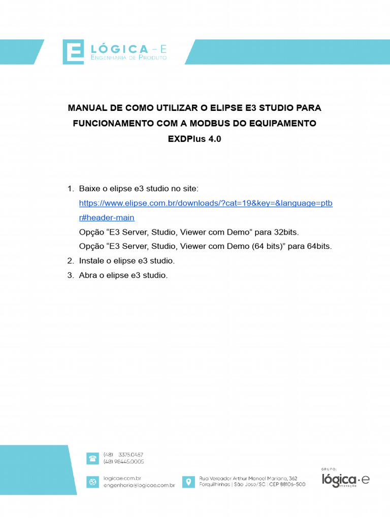 Manual Modbus Elipse E3 Studio | PDF | Hardware de computador | Informática