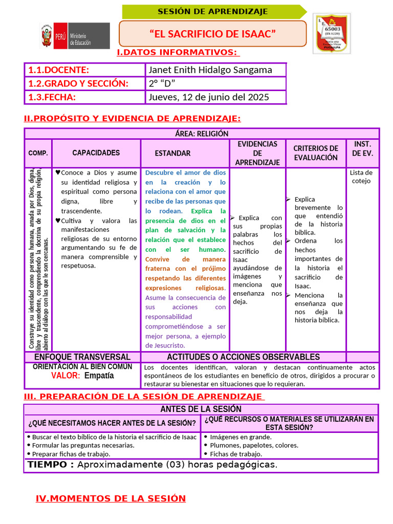 Sesión El Sacrificio de Isaac V | PDF | Abrahán | Isaac