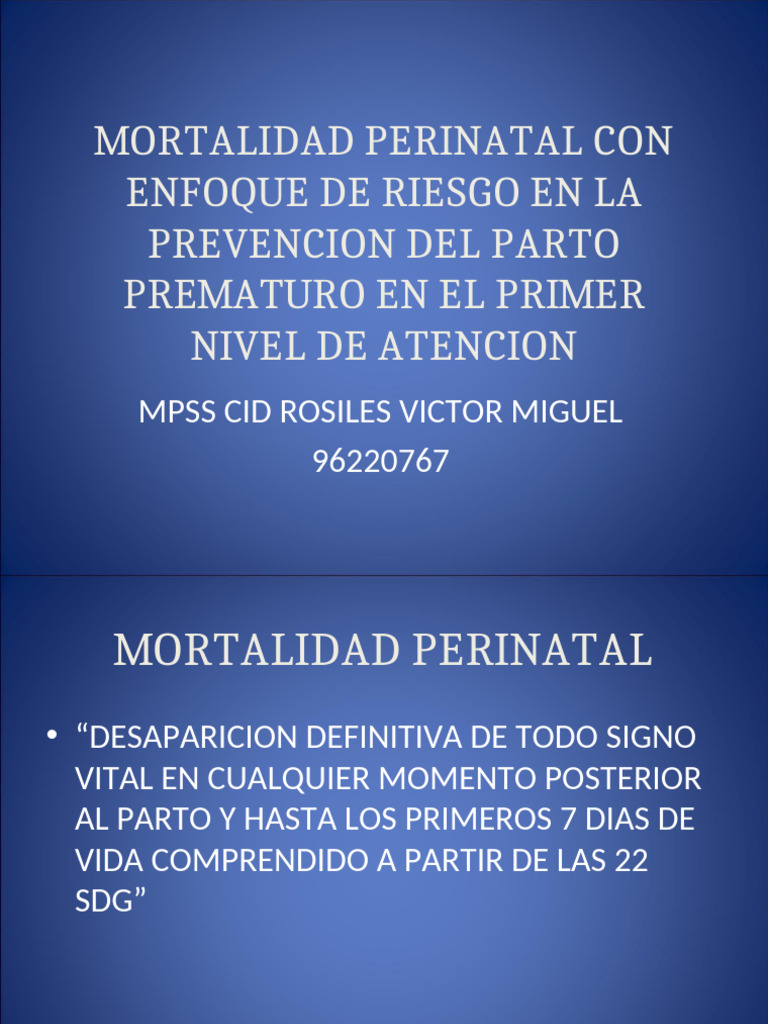 Mortalidad Perinatal Con Enfoque de Riesgo en La | PDF | Parto ...