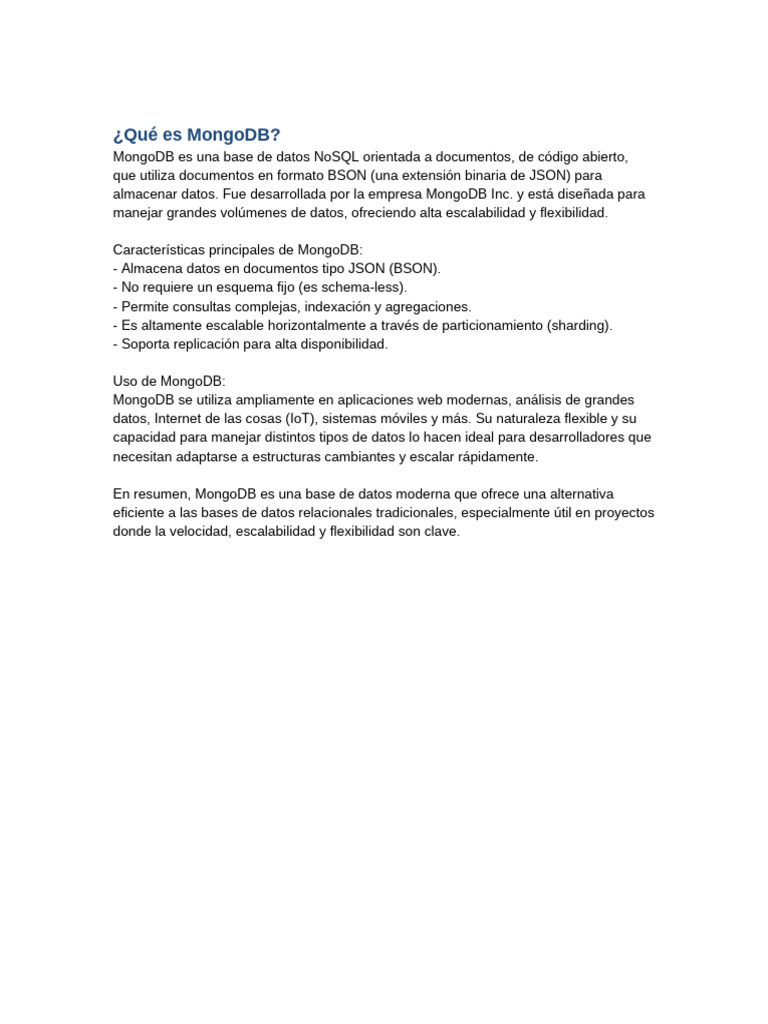 Que Es MongoDB | PDF