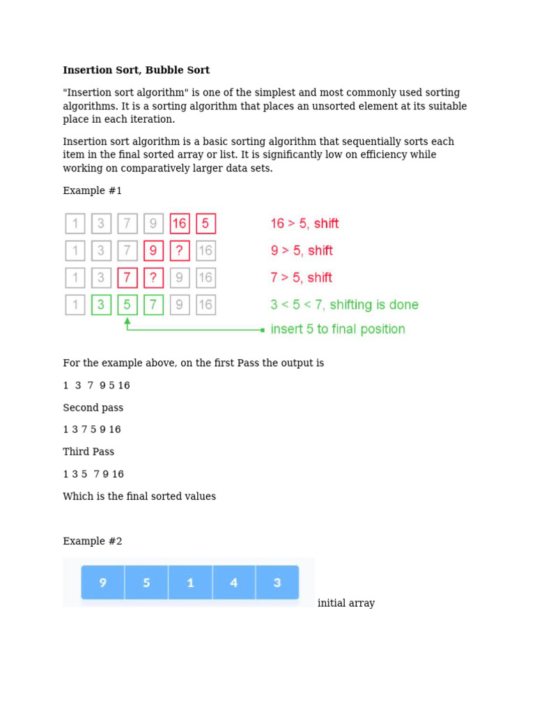 Insertion Sort | PDF