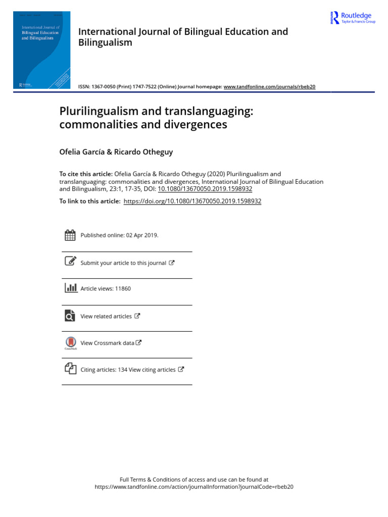 Plurilingualism vs. Translanguaging Explained | PDF | Multilingualism ...