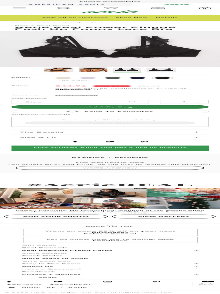 Aerie Real Power Plunge Bra Details | PDF