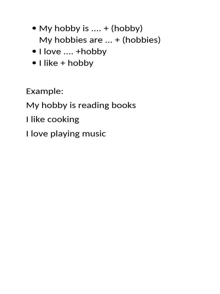 My Hobby Is | PDF