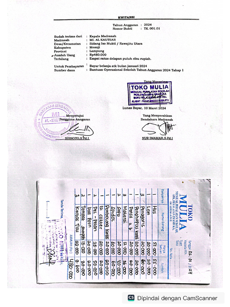 Kwitansi Januari Atk | PDF