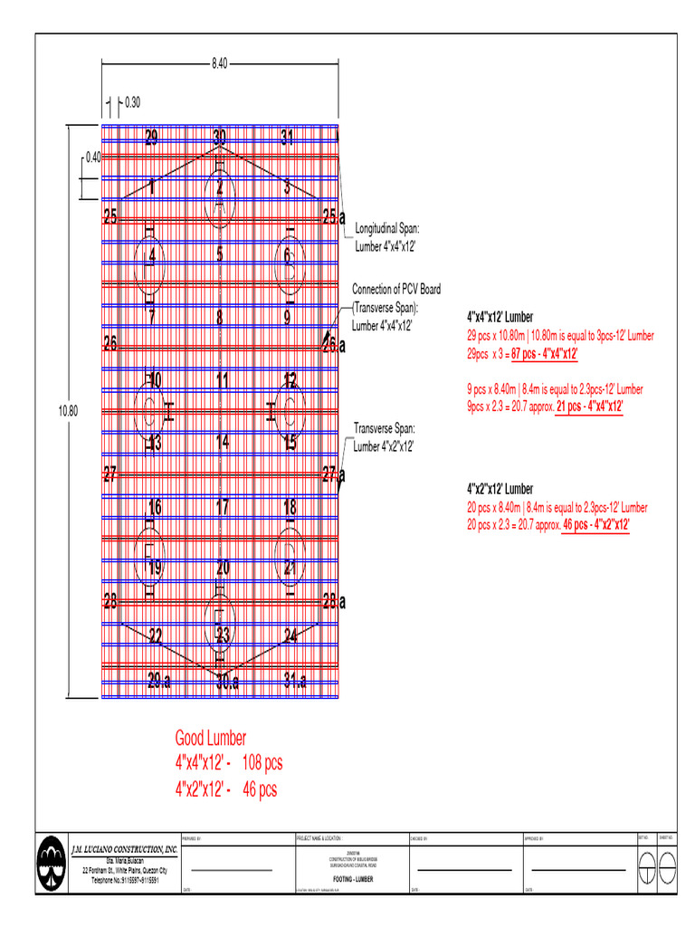 Lumber For Flooring of Footing - PIER 4 | PDF
