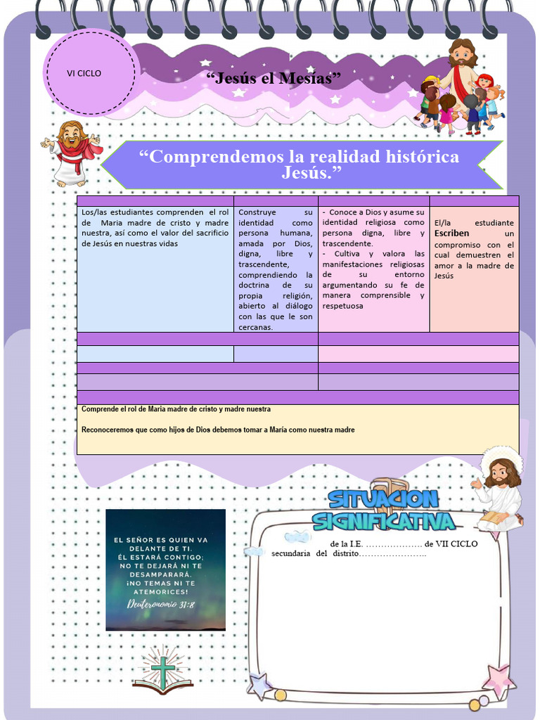 Ficha de Actividad S1 (U3) Ciclo VII (3°4°) - RELIGIÓN | PDF | María, madre de Jesús | Jesús