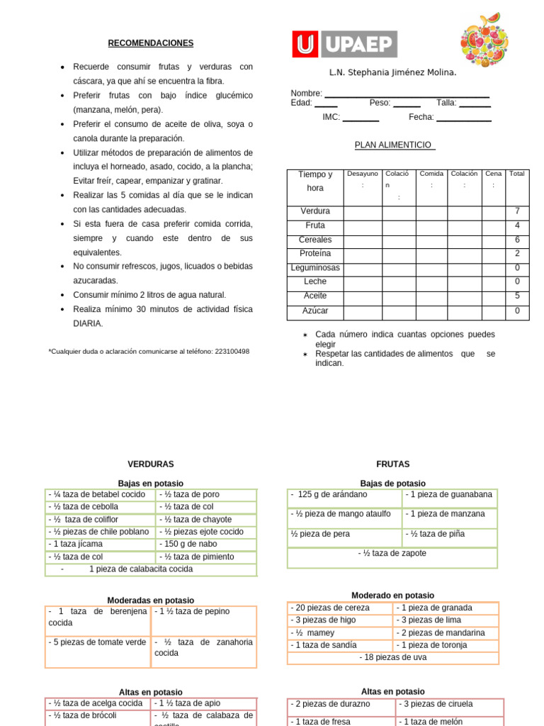 Plan IRC | PDF | Fruta | Panes